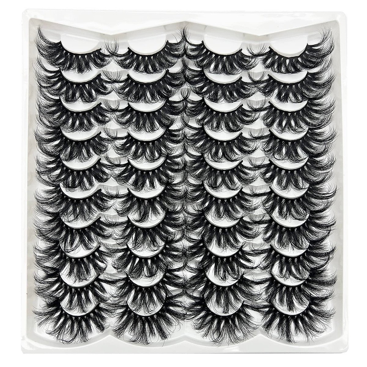 Dramatic 25 MM Mink Lashes Fluffy 5D Mink Eye Lashes Pack Reusable Long Wispies False Eyelashes Bulk