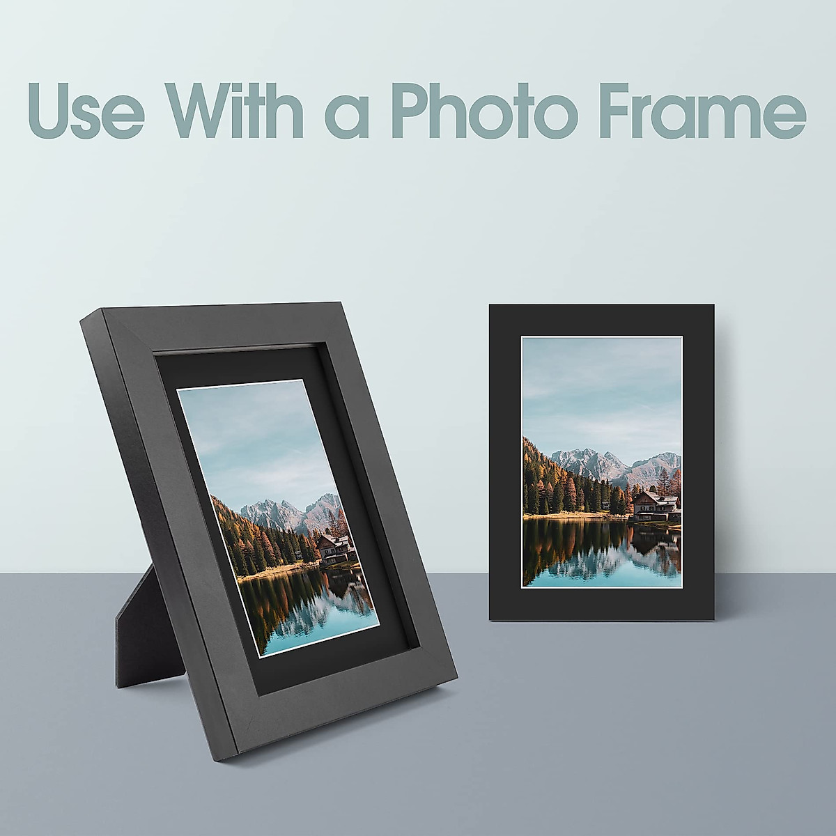 Golden State Art, Acid Free, Pack of 100, 5x7 Black Picture Mats Mattes for 4x6 Photos - White Core Bevel Cut