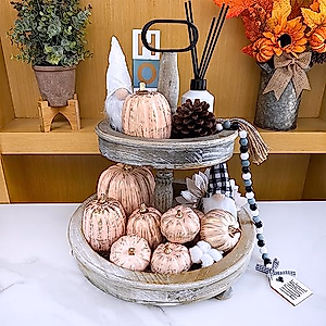 Winlyn 10 Pcs Assorted Artificial Gold Brushed Pink Pumpkins Rustic Decorative Pumpkins Foam Pumpkins for Farmhouse Fall Wedding Baby Shower Halloween Tabletop Centerpiece Mantel Decoration