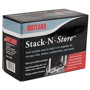 Rutland Stack N Store Corner Brackets for Building Storage Racks, Set of 4