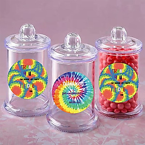 Hilgue, 80 Pcs Tie Dye Thank You Stickers, Tie Dye Thank You Stickers, 60's Groovy Party Favors Labels Birthday Baby Shower Decorations (2 Inches), 2 Inch (Pack of 80)