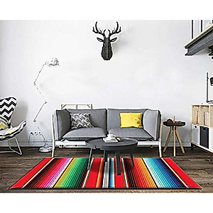 Mexican Rug Pattern Serape Stripes Vector Detail Background with Area Rugs Floor Mat Non Slip Throw Rugs Soft Door Mat Nursery Carpet for Living Room Home Indoor Outdoor Runner Rugs Yoga Mat
