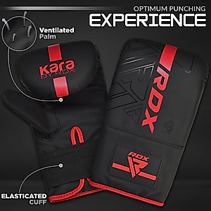 RDX Bag Gloves Boxing Punching Mitts, Maya Hide Leather, Padding, Ventilated Palm, MMA Heavy Punch Training, Muay Thai Kickboxing Focus Pads Double End Speed Ball Workout, Adult Men Women