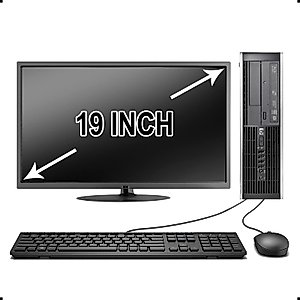 HP Elite Desktop Computer, Intel Core i5 3.2 GHz, 8 GB RAM, 500 GB HDD, Keyboard & Mouse, Wi-Fi, 19" LCD Monitor, DVD-ROM, Windows 10, (Renewed)