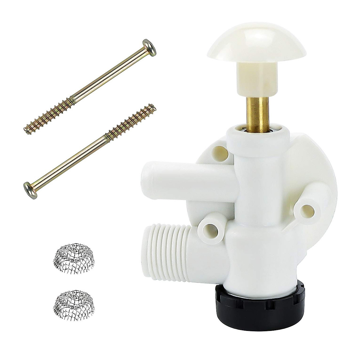 Funmit 385314349 RV Toilet Water Valve Kit Replacement for Pedal Flush Toilets for Camper, Trailer, Boat | Premium Performance in Prevention of Leakage | Increased Freeze Resistance