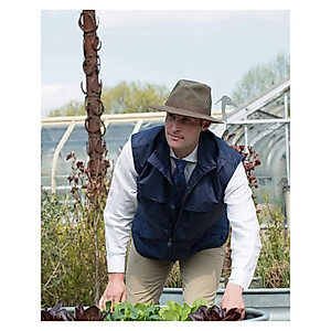 Outback Trading Men's Standard Madison River Sun-Protective Waterproof Crushable Cotton Oilskin Hat, Sage, Medium