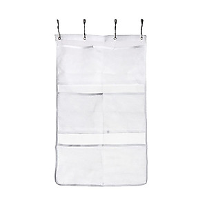 ccHuDE Hanging Mesh Pockets Shower Storage Bags Bathroom Hanger Pouch Shampoo Holder Bags Travel Hanging Toiletry Bag Bath Organizer Pouch with 4 Pcs Metal Buckles