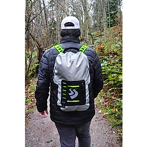 Seattle Sports LocoDry Splash PacknModPok - Lightweight 20L Waterproof Dry Bag Backpack with Breathable Silicone Shoulder Straps, Gray/Black