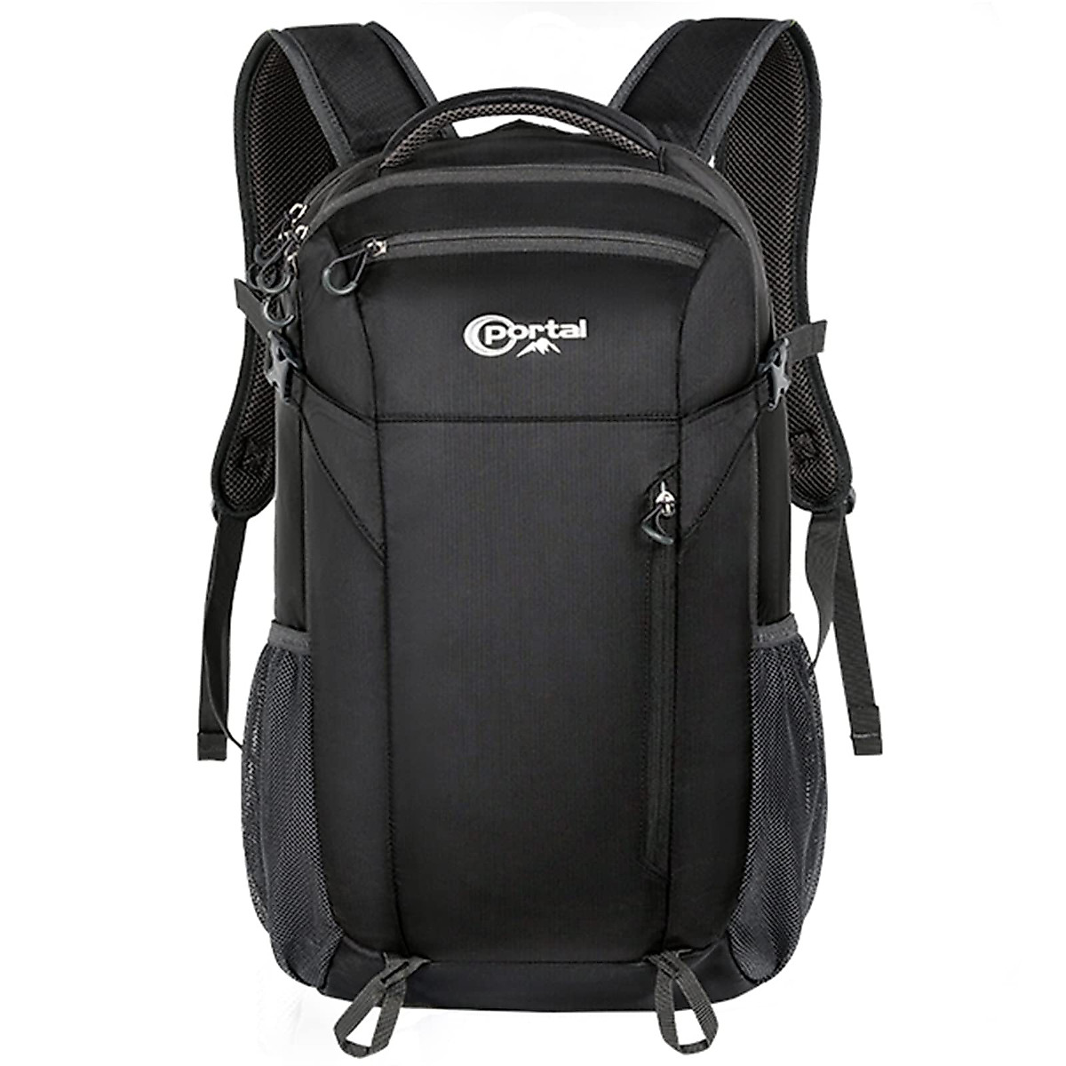 PORTAL 35L Waterproof Hiking Backpack, Lightweight Backpack for Camping Outdoor Sports Travel Daypack Black