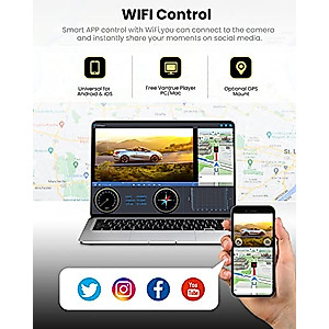 Blueskysea 4K Dual Dashcam with 32G TF Card, Front Rear Dash Camera Built-in GPS WiFi, Front 4K and Rear 1080P Dual Car Camera,3.16" Display,150° Wide Angle Car Camera with Sony-STARVIS Sensor