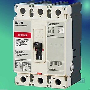 New Cutler-Hammer Eaton HFD3175 Circuit Breaker 3 Pole 175A 600V HFD Frame 65kA