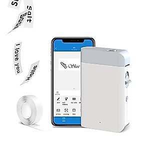 Label Maker Machine with Tape, Portable Bluetooth Label Printer with Tape Mini Model, Multiple Templates for Smartphone, Office-Home-USB Rechargeable (Product+1 roll of Stickers)