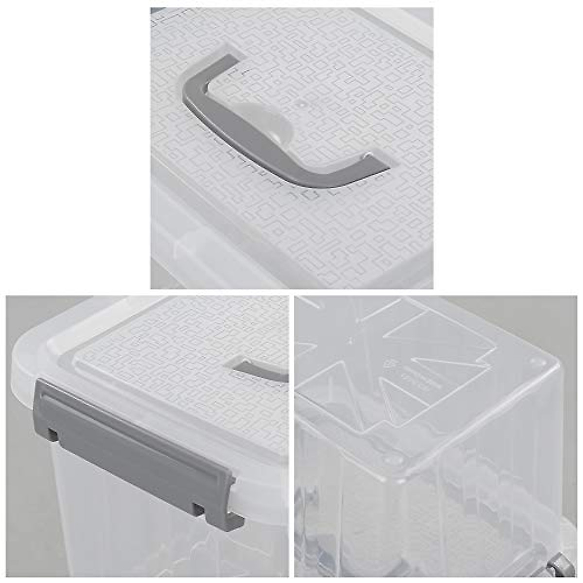 Jekiyo Clear Plastic Storage Bin, 12 Quart Latching Box with Lid, 1 Pack