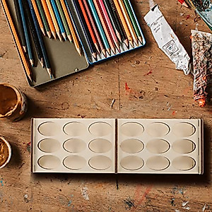 SEWACC Wooden Paint Rack Paint Rack Organizer with 18 Holes Diy Art Tools Storage Stand Pigment Bottle Storage Rack Craft Paint Holder Cabinet Organizer for Painting