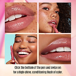 Kaja Lip Gloss - Heart Melter | High-shine, Glossy Finish, Soft Rosy Mauve, Moisturize, 03 Crazy 4U, 0.04 Oz