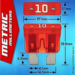 BioFuse Standard ATO 35A Fuse Set (15 Regular Fuses) Blade Group: ATO, ATOF, ATC, ATS, APR, Automotive, Car, Truck, SUV, RV, Boat, Marine