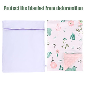 Porune Baby Blanket for Boys and Girls 28”X40” inches. Double Layer Minky dots and Minky Print,Ultra Soft with Flower Print Pattern Blanket Good for Toddler and Baby Newborn.