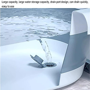 ZAJSSS Multipurpose Pet Bathtub with Drainage Hole Portable Pet Bathtub Foldable Bathing Tub with Temperature Sensing Pet Shower Basin, Blue