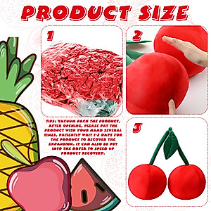 Beeveer Christmas Decorative Gift Cherry Plush Cute Fruit Kawaii Hugging Plushies Soft Novelty Pillow Toy Cushion Seat Decor for Kid Girl Home