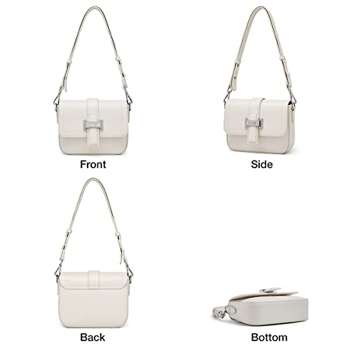 Split Cow Leather Crossbody Bag for Women Genuine Leather Shoulder Bag Ladies Fashion Bag Purse with Two Shoulder Straps Casual Underarm Bag