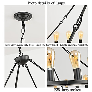 celimi Wagon Wheel Chandelier Large Black Round Modern Farmhouse Light Fixtures for High Ceilings, Dining Room,Living Room (24-lights)