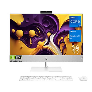 HP Pavilion 27 Business AIO Desktop, 27" FHD Touchscreen, Intel Core i7-13700T, NVIDIA RTX 3050, 32GB RAM, 1TB SSD, Webcam, HDMI, Wireless K&M, Wi-Fi 6, Windows 11 Pro
