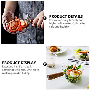UPKOCH Coffee Milk Cup Glass Saucepan Stovetop Pot Cooking Transparent Saucepan With Handle Borosilicate Glass Non Stick Milk Butter Warmer Pot Minutes Noodles Bowl CookingMeasuring Cups