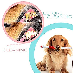 Pet Toothbrush for Dogs, Cats with Soft Bristles - Easy Teeth Cleaning & Dental Care, Non Slip Dual Head Dog Toothbrush - Choose Your Pack (Pack of 1)