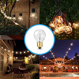 OHLECTRIC S11 Incandescent Glass Bulbs with E17 Base | 40W Dimmable Light Bulb | 2700K, 370 Lumens - Great for Outdoor Use | Warm White, 10-Pack