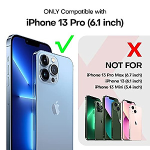TAURI 5-in-1 for iPhone 13 Pro Phone Case, [Not-Yellowing] with 2 Screen Protector + 2 Camera Lens Protector, [Military Grade Protection] Shockproof Slim Phone Case for iPhone 13 Pro 6.1 inch, Clear