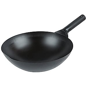 iPro Kitchenware 14" Carbon Steel Chinese Wok *Japanese Style *Round Bottom