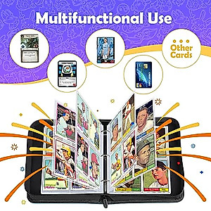 4 Pocket Card Binder with 400 Sleeves,Carrying Case Binder for Boys And Girls, Collectible Trading Card Binder Albums For Cards,TCG, CCG