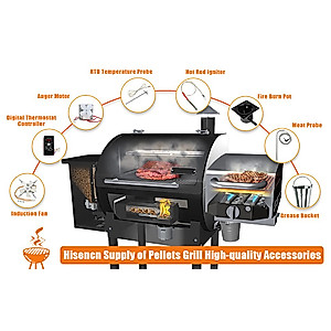 Hisencn Auger Motor for Traeger Grill Models & Pit Boss Wood Pellet Grills (Except PTG) & Camp Chef Smoker, Auger Drive Motor Kit Barbecue Grill Replacement Parts