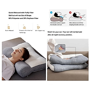 OTONIS Super Ergonomic Pillow 2024 for Neck and Shoulder Pain, Orthopedic Correction Repair Traction Contour Pillow, Supportive and Bigger Version, Gray