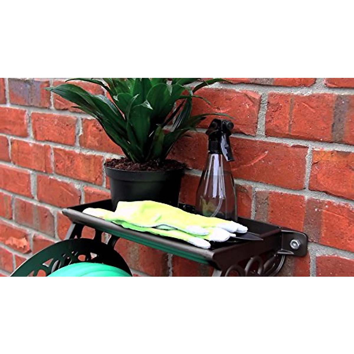 Liberty GARDEN 704 Decorative Cast Aluminum Wall Mount Garden Hose Reel, Holds 125-Feet of 5/8-Inch Hose - Bronze