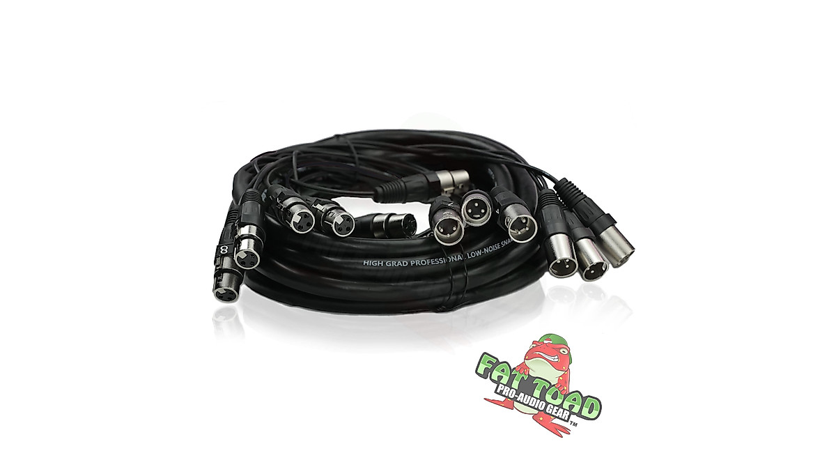 Fat Toad 20FT XLR Snake Cable – 8 Channel Pro Audio