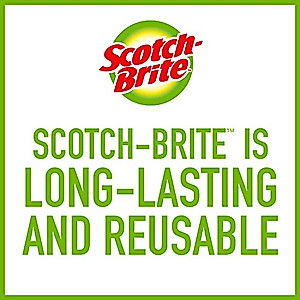 Scotch-Brite Pot Pan & Dish Brush (4 Count) + Command Small Wire Hooks, White (4 Hooks, 5 Strips)
