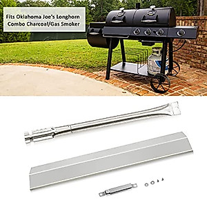 Grill Replacement Parts for Oklahoma Joe's Longhorn Combo 3-Burner Charcoal/Gas Smoker Grill 12201767 14201767 15202029 16202046 18202083 l, 1767054 Heat Tent 1767017 Burner Adjustable Crossover Tube