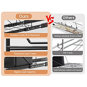 Mythco Cabinet Trash Can Pull Out Kit with Removable Garbage Bag Holder Under Sink Trash Can Pull Out Slider for 28–44 Quart Cans Up to 125 lb- (Can Not Included) (Black)