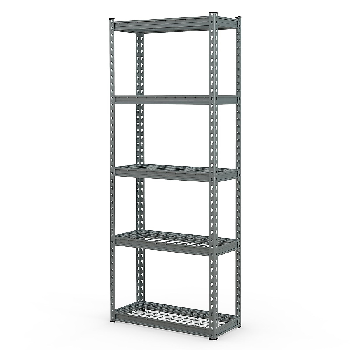 Tangkula 5-Tier Garage Storage Shelves, Heavy Duty Metal Storage Shelving Unit, Adjustable Utility Storage Rack Organizer for Warehouse Kitchen Pantry Basement, 27.5" L x 12" W x 66" H (1, Gray)