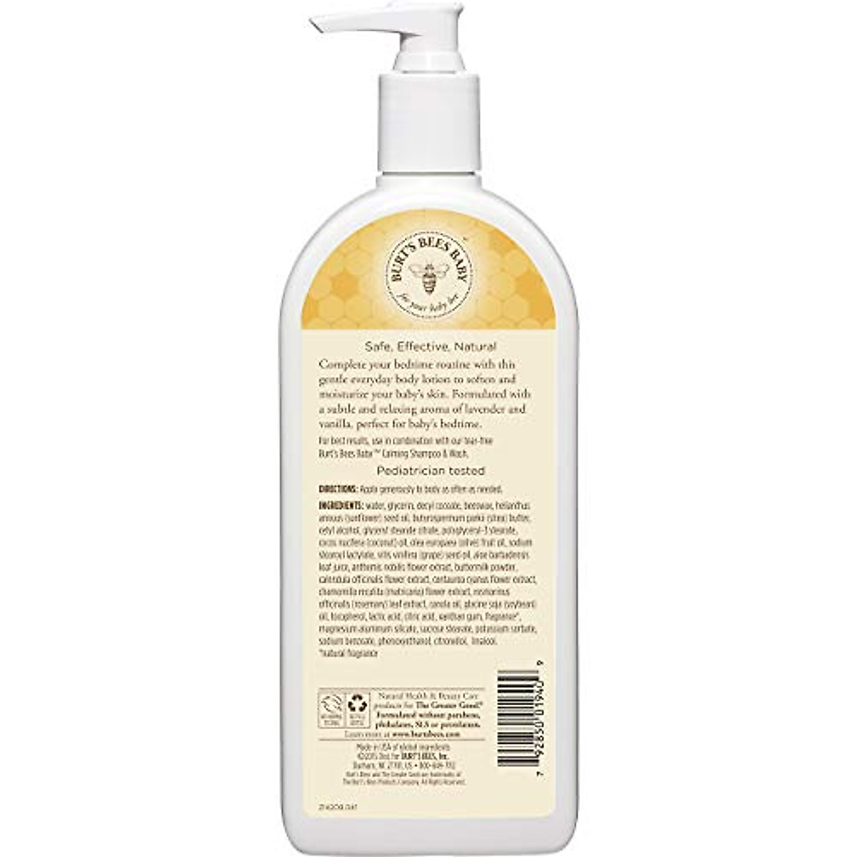 Burt's Bees Baby Nourishing Lotion, Calming Baby Lotion - 12 Ounce Bottle (Pack of 3)