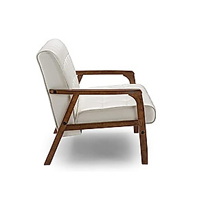 Baxton Studio Mid-Century Masterpieces Loveseat, White