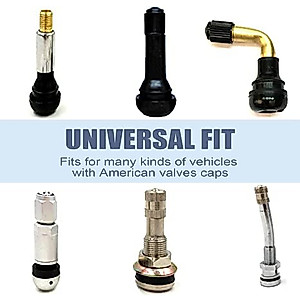 Pet Paw Print Tire Valve Stem Caps - (4 Pack) Metal Air Valve Caps with Plastic Seal, Corrosion Resistant, Leak-Proof, for Cars, Trucks, Motorcycles, Bikes, Silver with Cute Dog and Cat Paw Prints