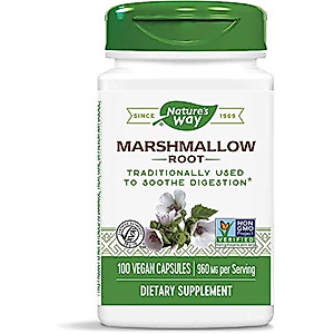 Marshmallow Root, 480 mg, 100 Capsules, From Nature's Way (Pack of 4)