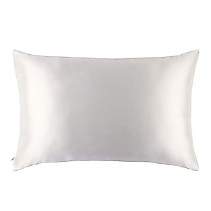 MYK Pure Natural Mulberry Silk Pillowcase, 19 Momme 600 Thread Count for Hair & Skin Care, Hypoallergenic and Cooling, Oeko-TEX, King Size, Undyed Ivory White