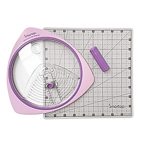 SMARTOP circle paper cutter with sticky mat, 3 Replaceable blades for scrapbooking paper crafts, art DIY, adjustable Circle Cutter