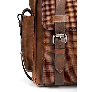 VELEZ Full Grain Leather Backpack for Men - 15.6 Inch Laptop Bag - Tan Designer Bookbag - Business Mens Computer Shoulder Bags