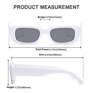aisswzber Vintage Rectangle Sunglasses for Women Men 90s Fashion Narrow Square Frame Eyewear UV400 Protection