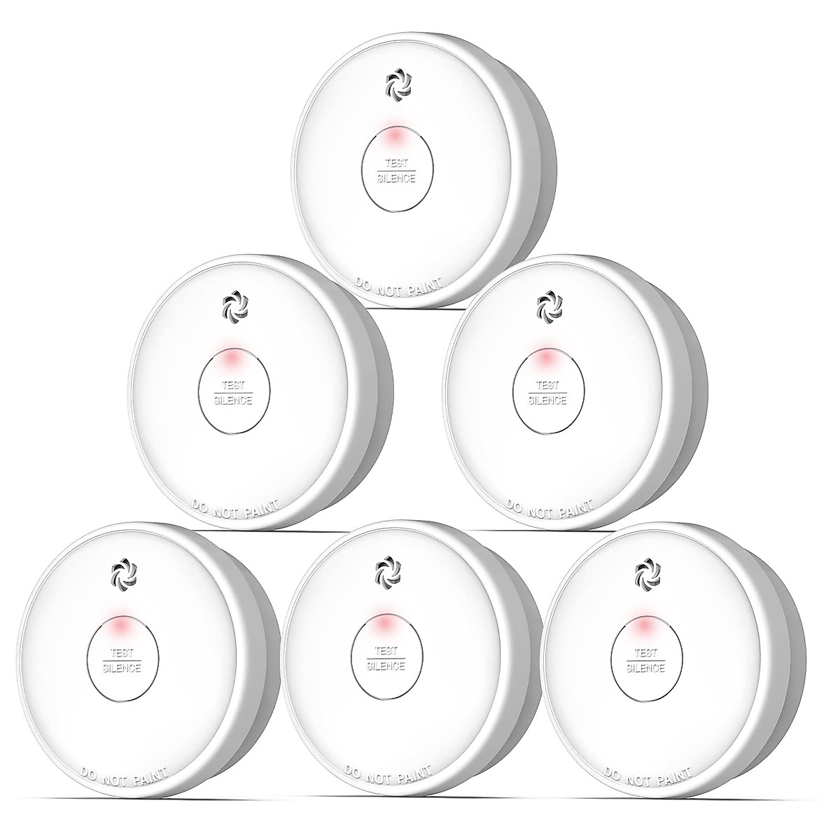 Fire Alarms Smoke Detectors, Smoke Alarm Battery Operated, 10-Year Product Life, Fire Alarm with Test Button & Low Battery Signal, Photoelectric Technology Fire Detectors for Bedroom and Home (6-Pack)