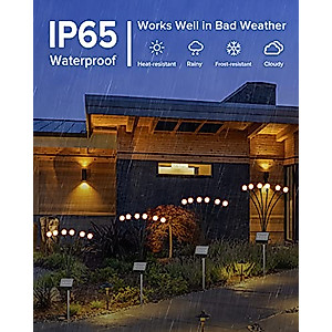 Kinaron Solar Garden Lights, New Upgraded Solar Powered Firefly Lights Outdoor Waterproof Starburst Swaying Solar Firefly Lights for Path Landscape Outdoor Decoration (2 Pack)